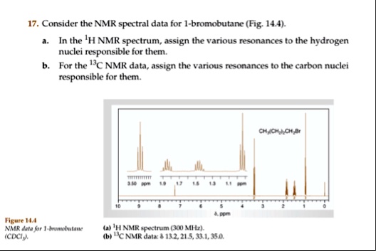 17 consider the nmr spectral data for 1 bromobutane fig 144 a in the 1h ...
