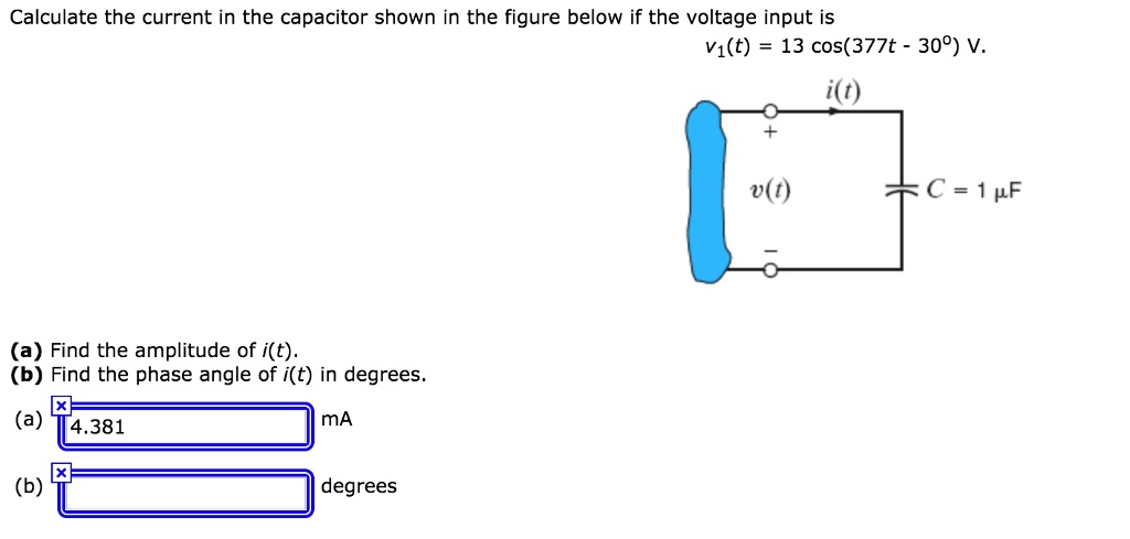 SOLVED: Thanks in advance. Calculate the current in the capacitor shown in the figure below if ...