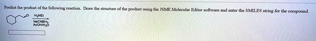 SOLVED: Predict the product of the following reaction. Draw the structure of the product using ...