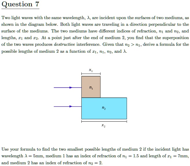 question two light waves with the same wavelength 4 are incident upon ...