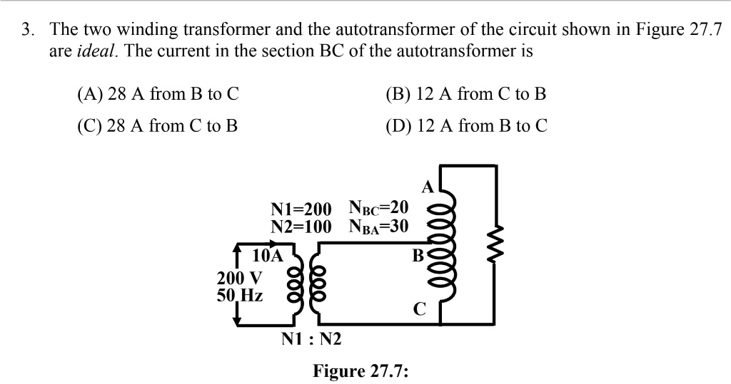 SOLVED: The two-winding transformer and the autotransformer of the ... SOLVED: The two-winding transformer and the autotransformer of the ...