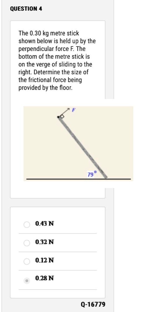 the 030 kg metre stick shown below is held up by the perpendicular ...