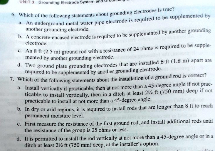 UNIT 3: Grounding Electrode System Another grounding electrode ...