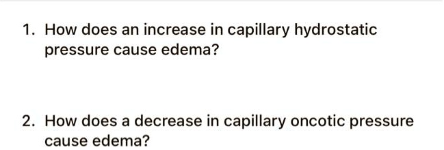 SOLVED: 1 How does an increase in capillary hydrostatic pressure cause ...