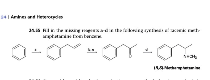 SOLVED: 24 Amines and Heterocycles 24.55 Fill in the missing reagents d ...