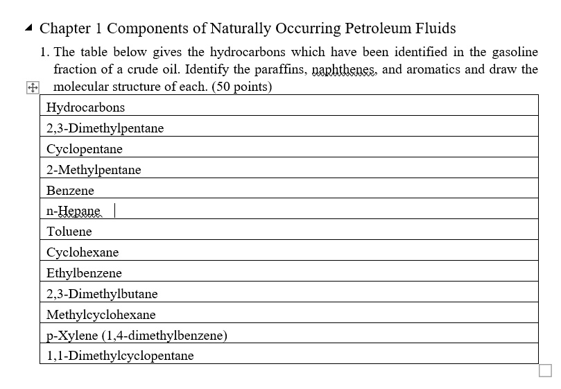SOLVED: 4 Chapter 1 Components of Naturally Occurring Petroleum Fluids ...