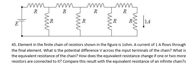 45. Element in the finite chain of resistors shown in the figure is ...