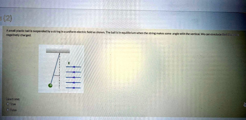 2 asnall plastic ball suspended by string in a uniform electric field ...