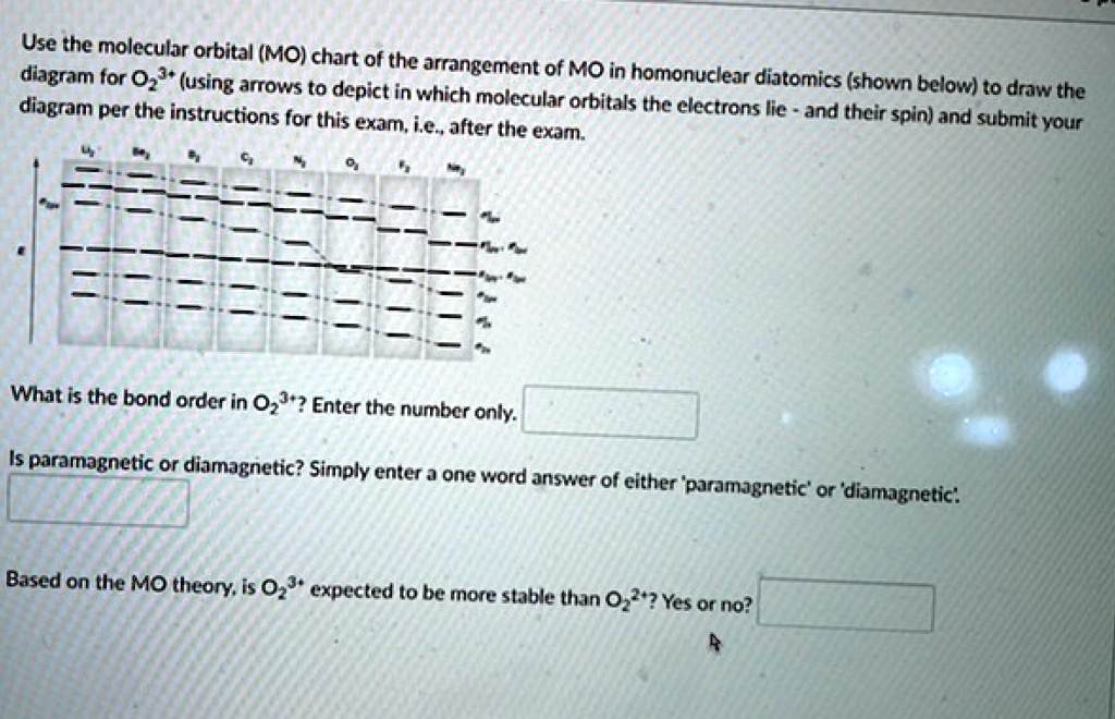 use the molecular orbital mo chart of the diagram for 0z using arows to ...