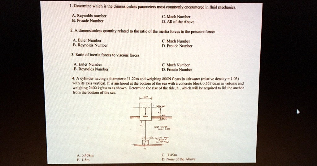 topic fluid mechanics multiple choice instructions choose the correct answers show complete ...