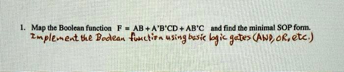 Solved Variable Followed By Variable Complement Map The Boolean Function F Ab Abcd 8353