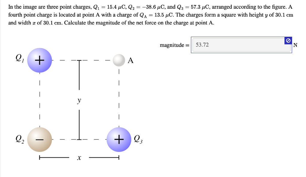 in the image are three point charges q1 154 pc q2 386 pc and q3 573 uc arranged according to the ...