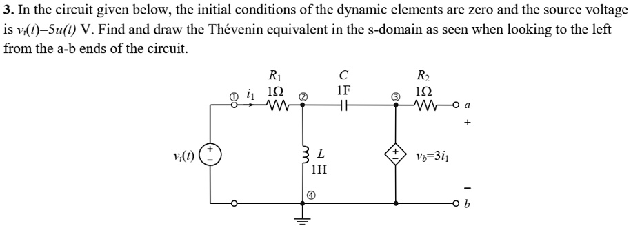 SOLVED: In the circuit given below, the initial conditions of the dynamic elements are zero and ...