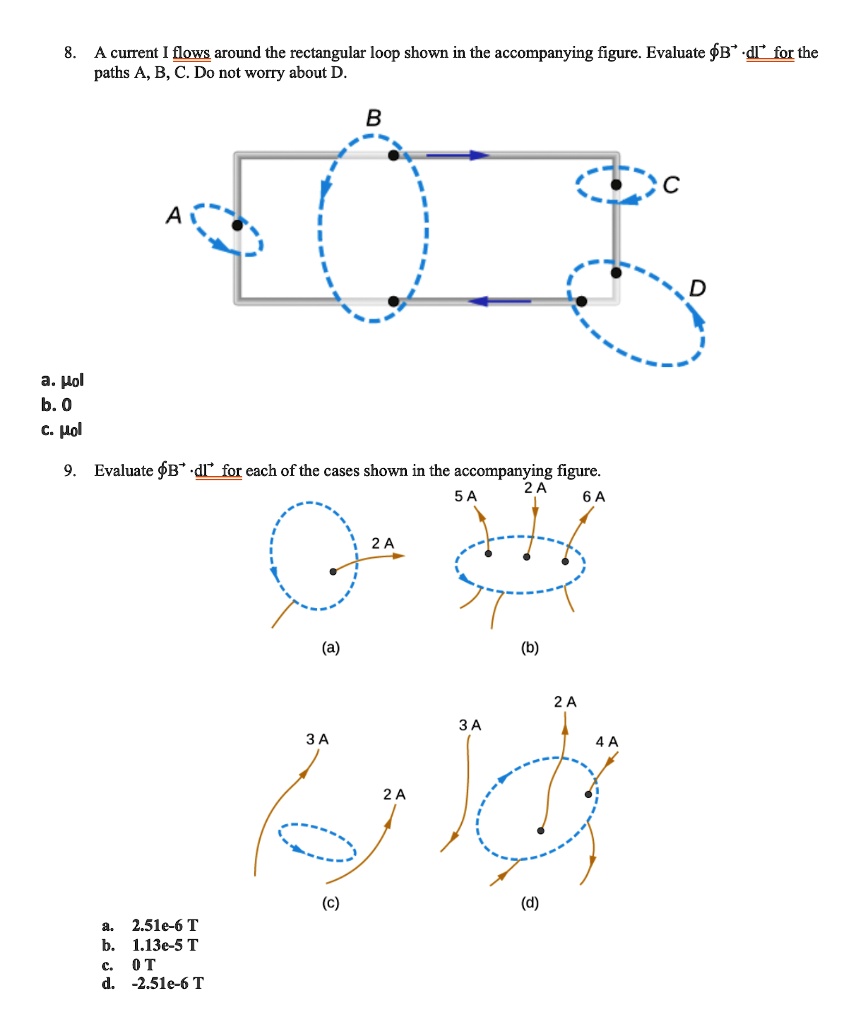 SOLVED: A current flows around the rectangular loop shown in the accompanying figure. Evaluate ...