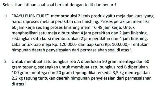 SOLVED: tolong Di bantu ya kakk Selesaikan latihan soal-soal berikut ... SOLVED: tolong Di bantu ya kakk Selesaikan latihan soal-soal berikut ...