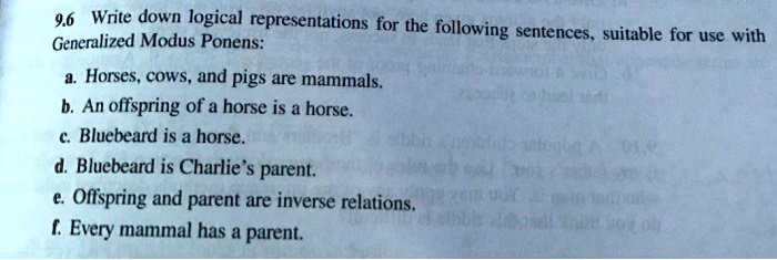 96 Write Down Logical Representations For The Following Sentences 2661