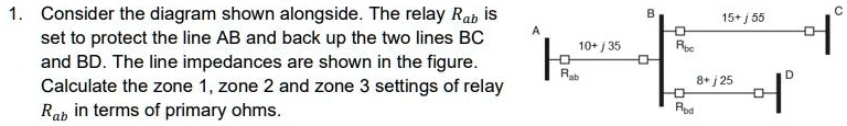 1. Consider the diagram shown alongside. The relay Rab is set to ...