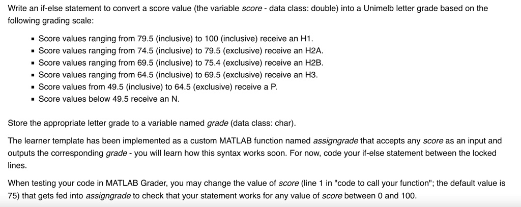 Solved Write An If Else Statement To Convert A Score Value The Variable Score Data Class 2457