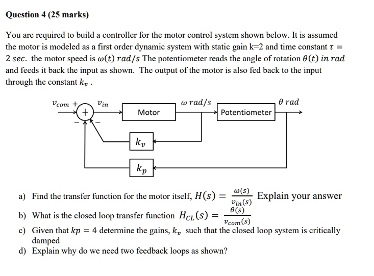 SOLVED: Question 4 (25 marks) You are required to build a controller ...