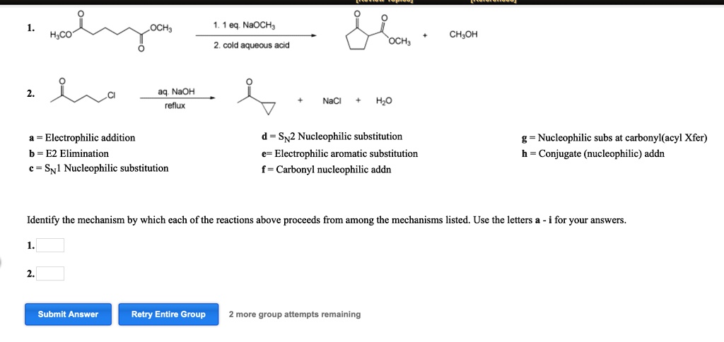 1. OCH3 1. 1 eq. NaOCH3 H3CO 2. cold aqueous acid 2. aq. NaOH CI reflux a = Electrophilic ...