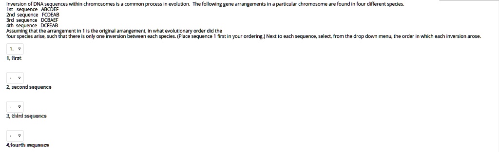 Solved Inversion Of Dna Sequences Within Chromosomes Kannell Tuges Evolution The Following 