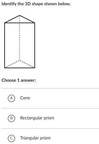 identify the 3d shape shown below identify the 3d shape shown below choose answer conc ...
