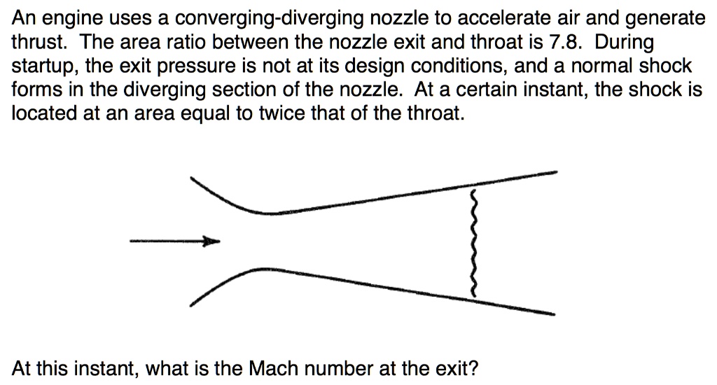 SOLVED: An engine uses a converging-diverging nozzle to accelerate air and generate thrust. The ...