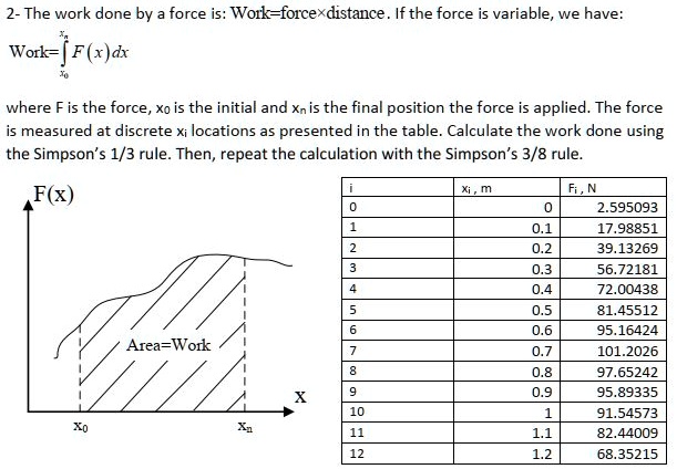 SOLVED: The work done by force is: Work = force x distance. If the ...