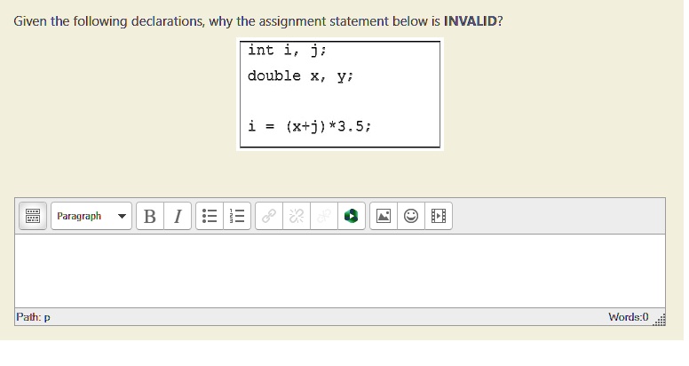 Solved Given The Following Declarations Why Is The Assignment