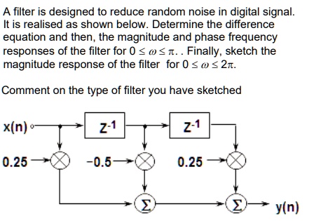 SOLVED: A filter is designed to reduce random noise in a digital signal ...