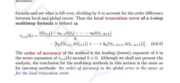 netlte formula and see what is left over dividing by h to account for the order difference ...