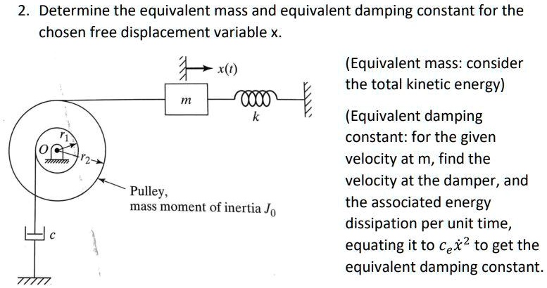 2. Determine the equivalent mass and equivalent damping constant for ...