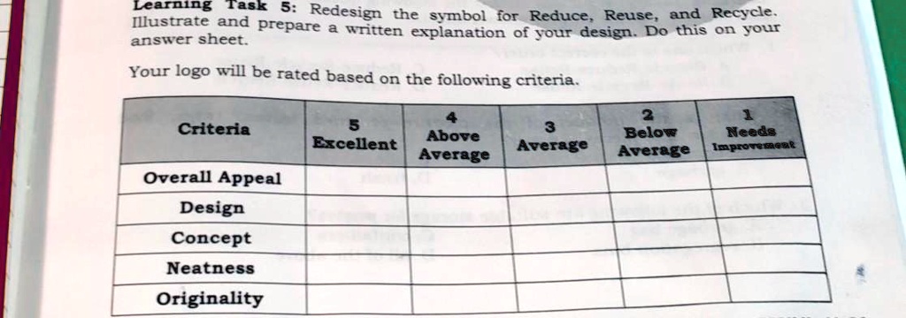 redesign the symbol for reducereuse and recycleillustrate and prepare a ...
