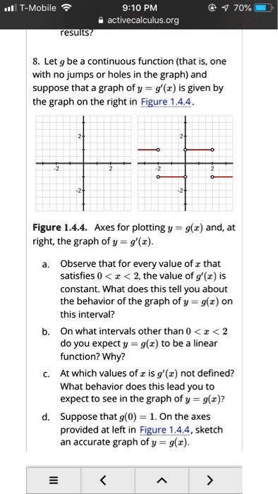 SOLVED: T-Mobile 9:10 PM 702 activecalculus org 2suus Let g be ...