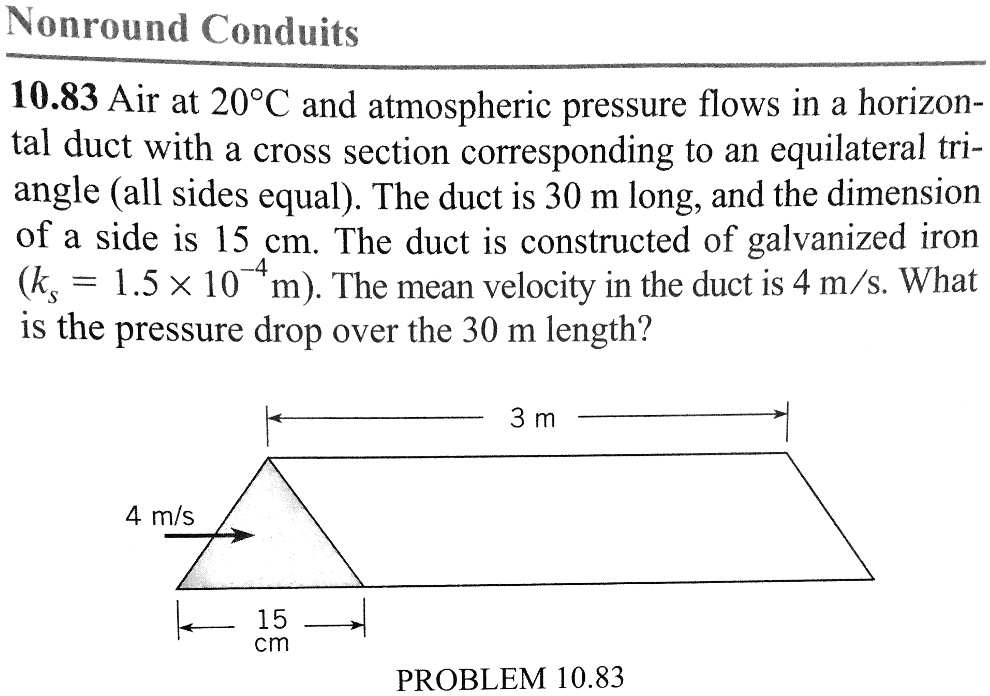 SOLVED: Non-round Conduits The diameter of a side is 15 cm. The duct is ...