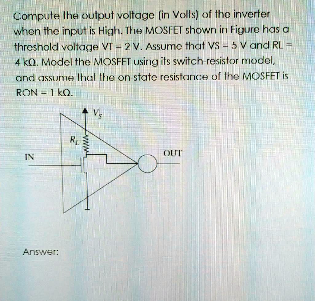 SOLVED: Compute the output voltage (in Volts) of the inverter when the ...