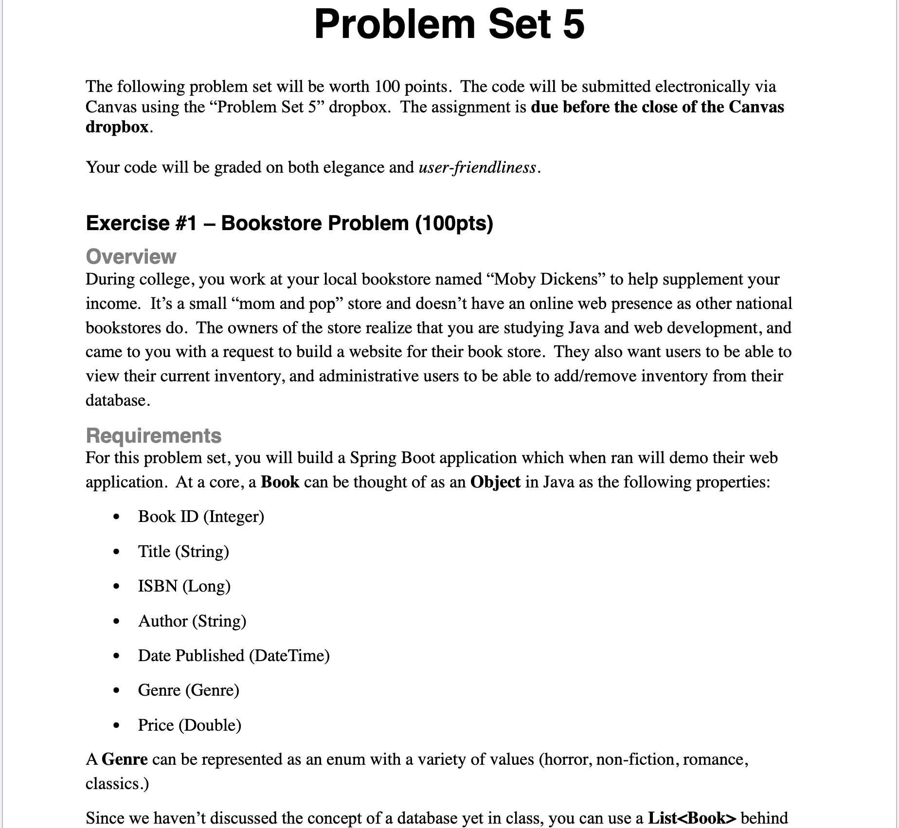 Solved Problem Set 5 The Following Problem Set Will Be Worth 100 Points The Code Will Be