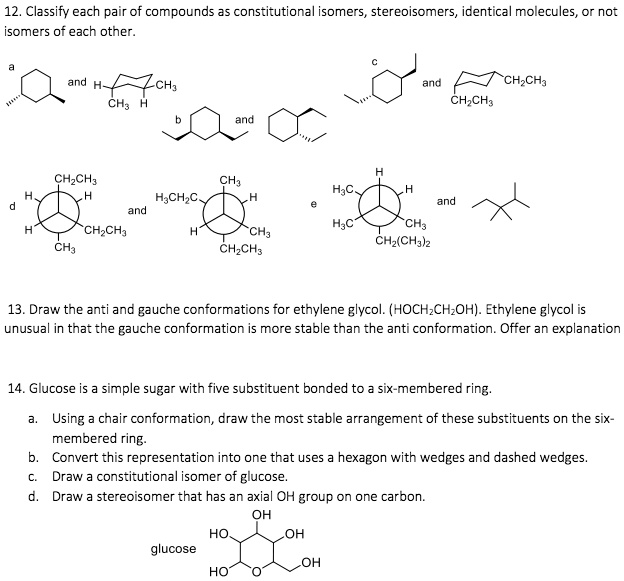 VIDEO solution: 12. Classify each pair of compounds as constitutional ...