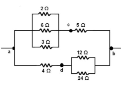 SOLVED: Calculate the equivalent resistance between points a and b in the circuit shown in the ...