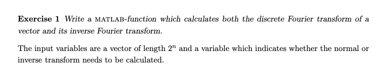 SOLVED: Exercise 1 Write MATLAB-function which calculates bobh the ...