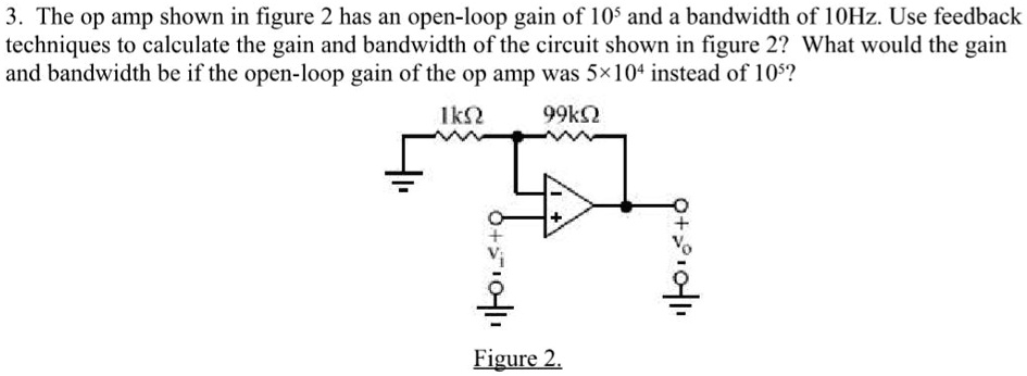 The op amp shown in Figure 2 has an open-loop gain of 105 and a ...