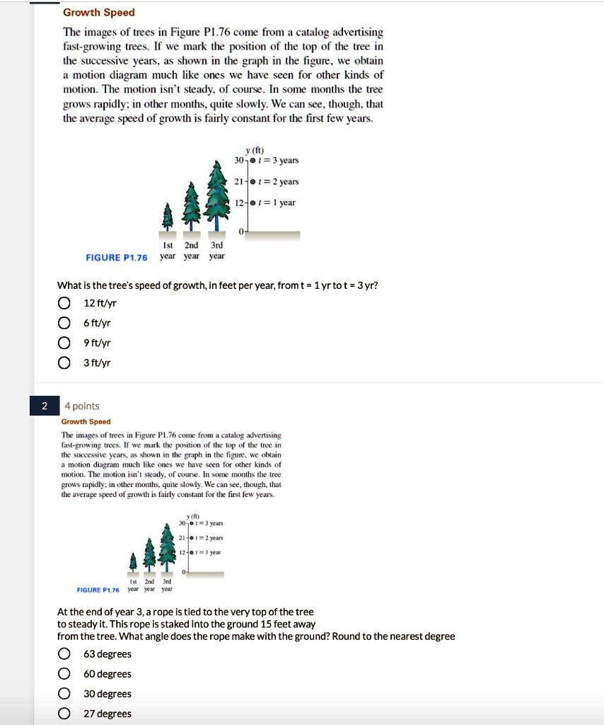 SOLVED: Growth Speed The images of trees in Figure PL.76 come from ...
