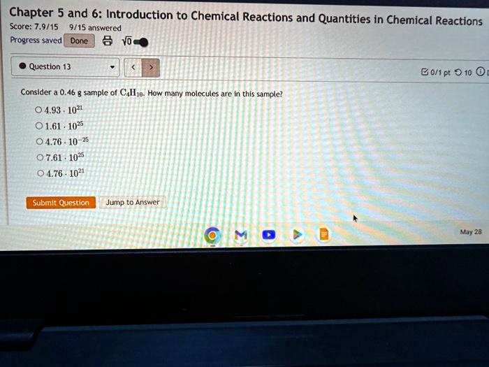 SOLVED: Texts: Chapter 5 and 6: Introduction to Chemical Reactions and Quantities in Chemical ...
