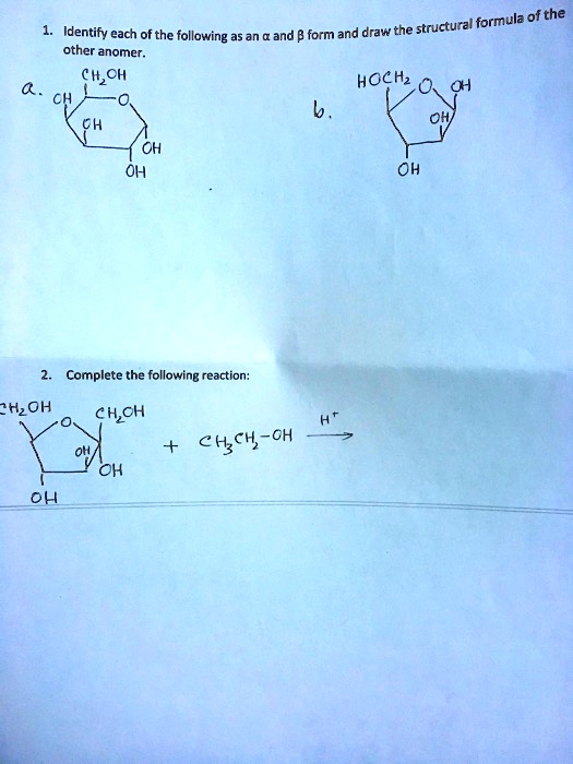 SOLVED: formula , of the form and draw the structural Identify each of the following a5 an and ...