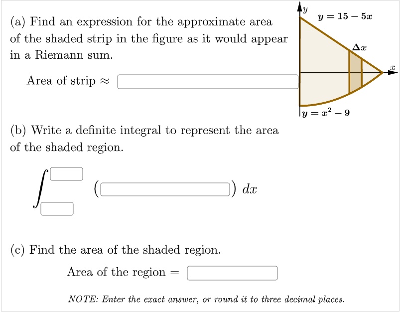 y 15 5c find an expression for the approximate area of thc shaded strip ...