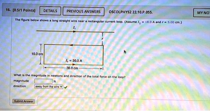SOLVED: The figure below shows a long straight wire near a rectangular ...