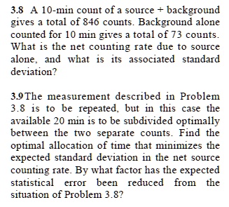 38 a 10 min count of souice background g1ves total of 846 counts ...