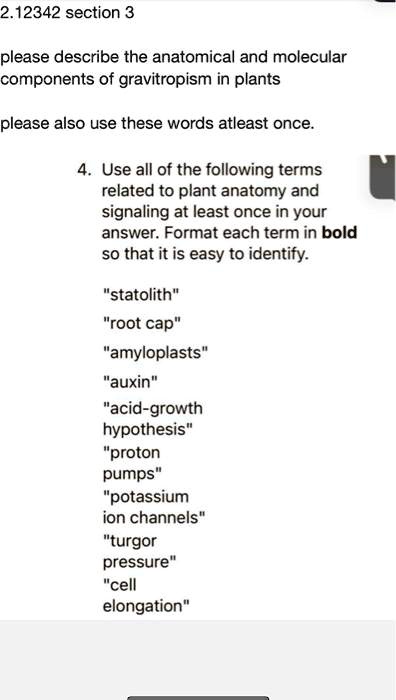SOLVED: 2.12342 section 3 Please describe the anatomical and molecular ...