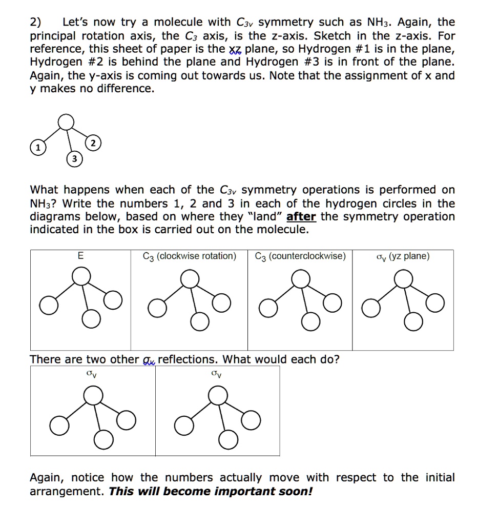 2 lets now try a molecule with czv symmetry such as nhz again the ...