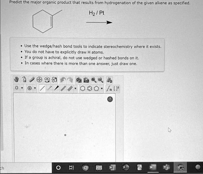 Solved Predict The Major Organic Product That Results From Hydrogenation Of The Given Alkene As 